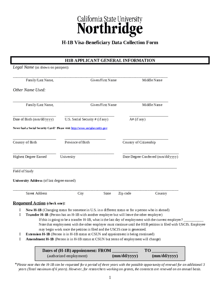 h-1b-visa-beneficiary-data-collection-.pdf Doc Template | pdfFiller