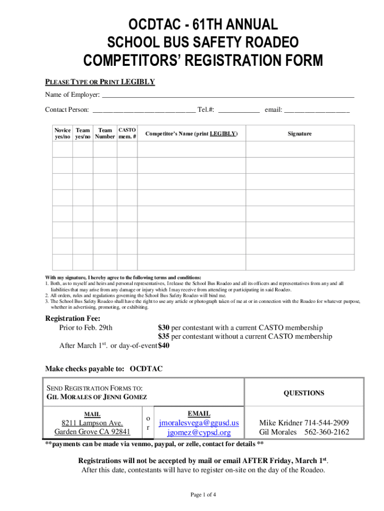 Fillable Online School Bus Driver Safety Road-e-oOhio Department of ...