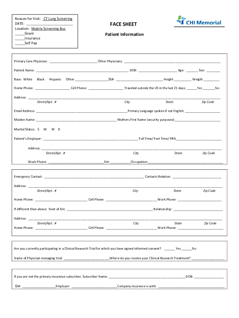 Fillable Online CT LUNG CANCER SCREENING ORDER FORM ... Fax Email Print ...