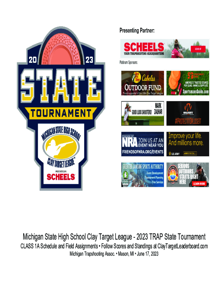 Fillable Online Michigan State High School Clay Target League State ...