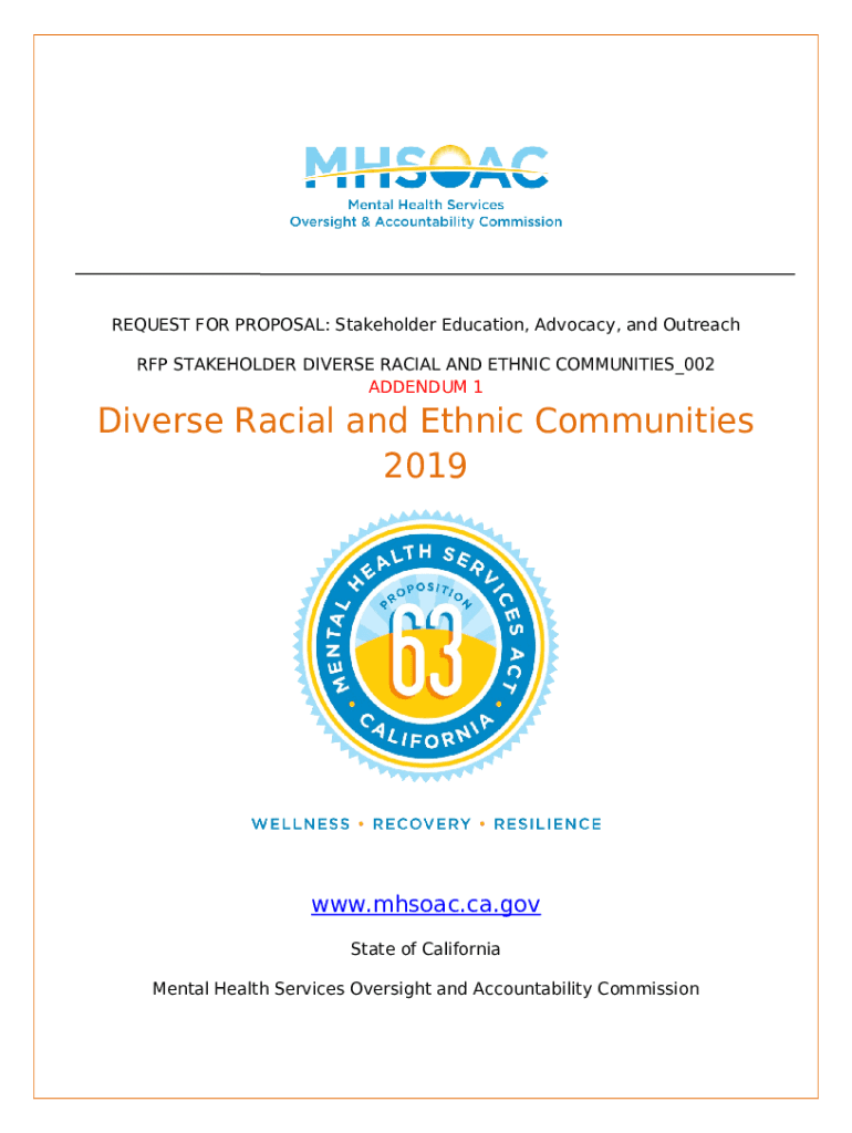 Request for Proposal RFP STAKEHOLDER DIVERSE RACIAL ... - mhsoac ca Doc ...