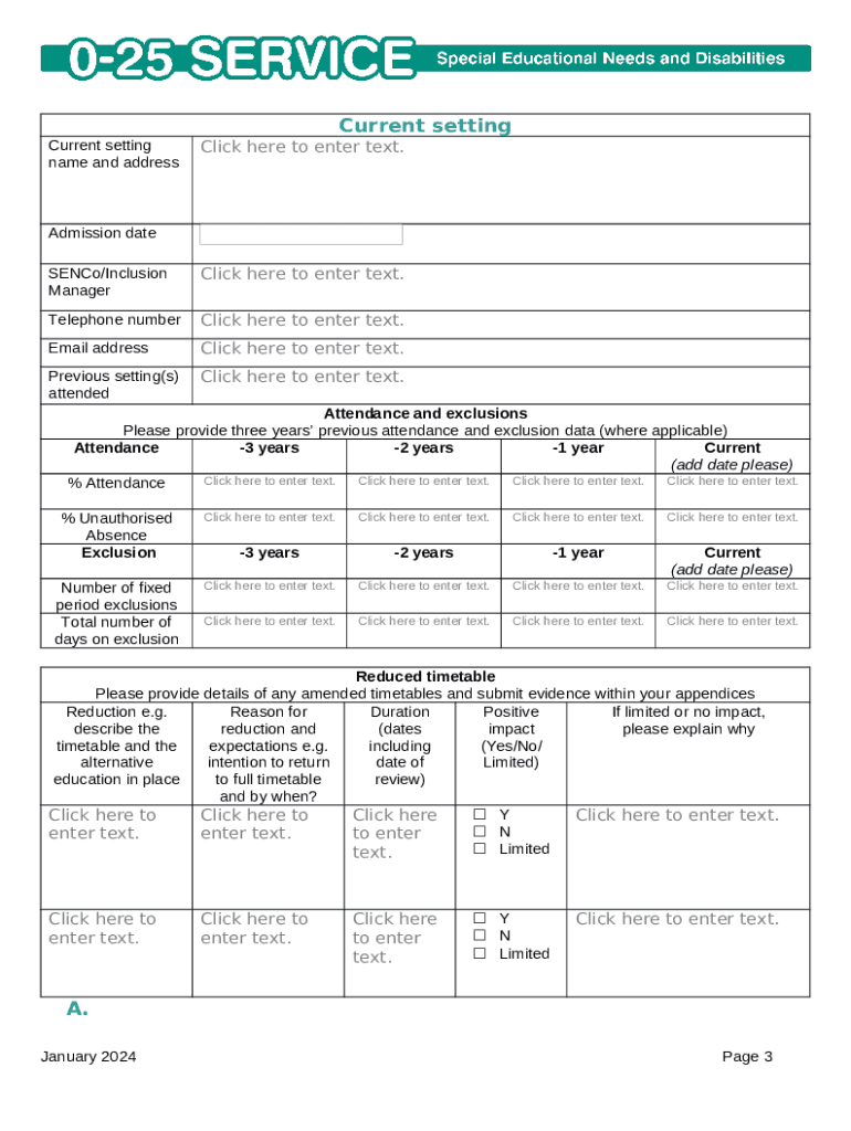 EHC Needs Assessment Application - Schools and Colleges Doc Template ...