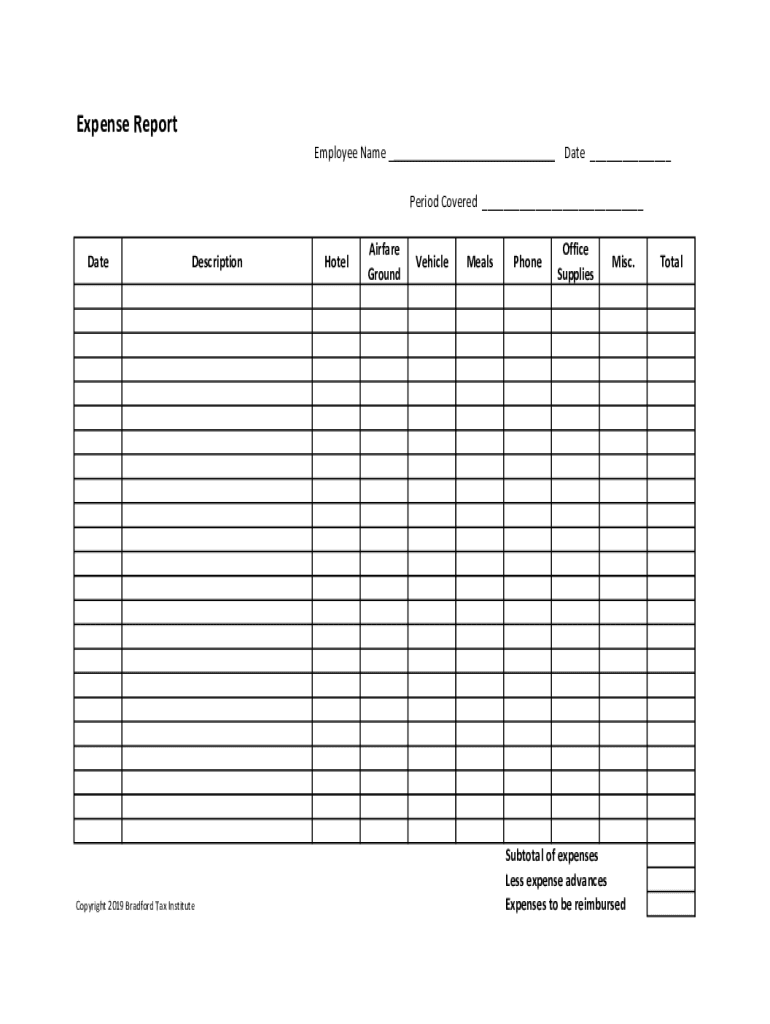 Fillable Online Expense Report: Meaning, Need, and How to Create Fax ...