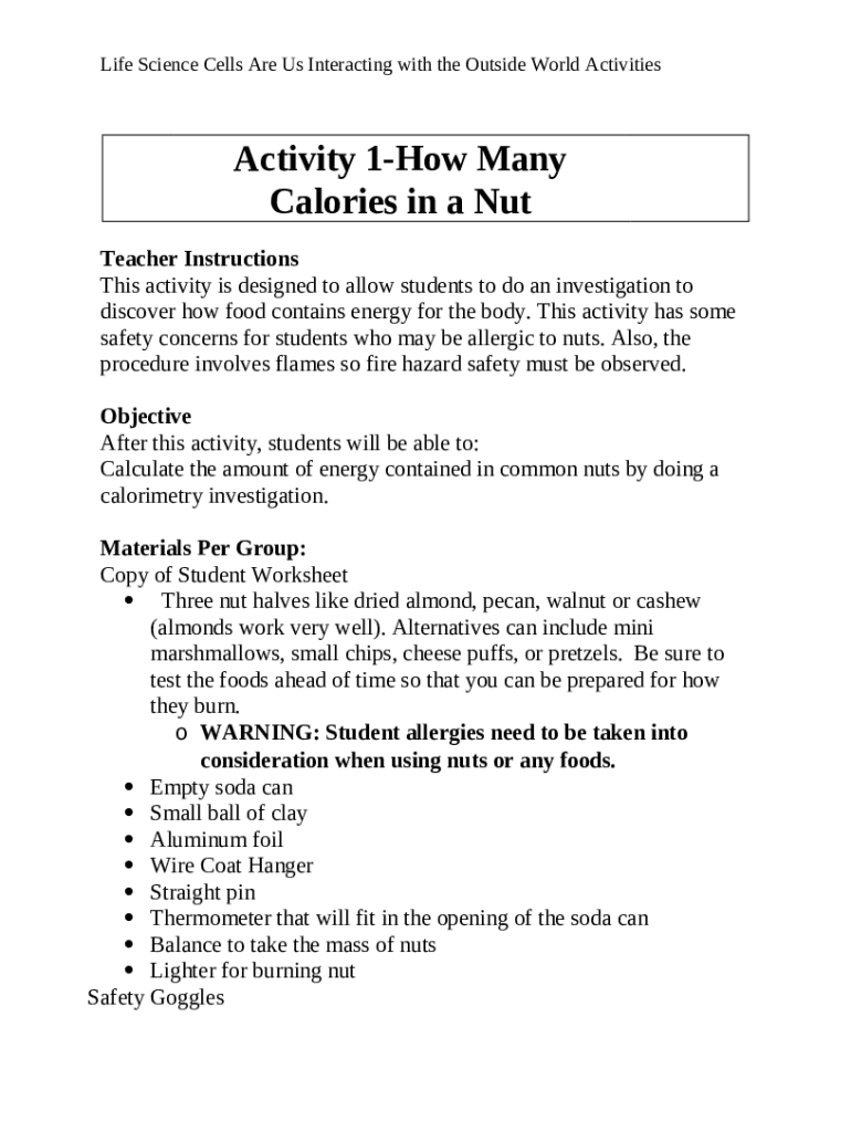 High School Student Activity Sheets - vetmed tamu Doc Template | pdfFiller