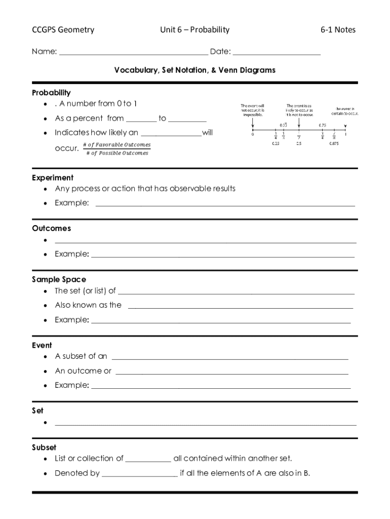 Fillable Online Vocabulary, Set Notation, & Venn Diagrams Fax Email ...