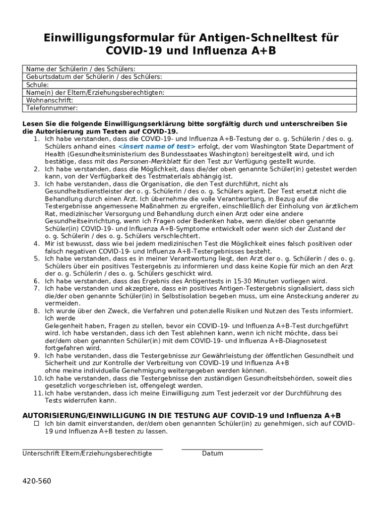 Einwilligungsular fr Antigen-Schnelltest fr COVID-19 ... - doh wa Doc ...
