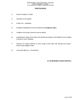 Tender Application Doc Template | pdfFiller