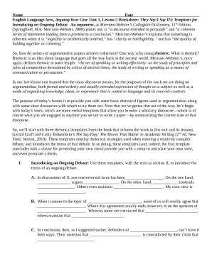 They Say I Say templates-1 - School of Liberal Arts ... Doc Template ...