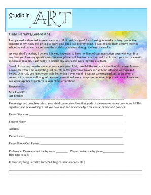 High School Letter Home Doc Template | pdfFiller