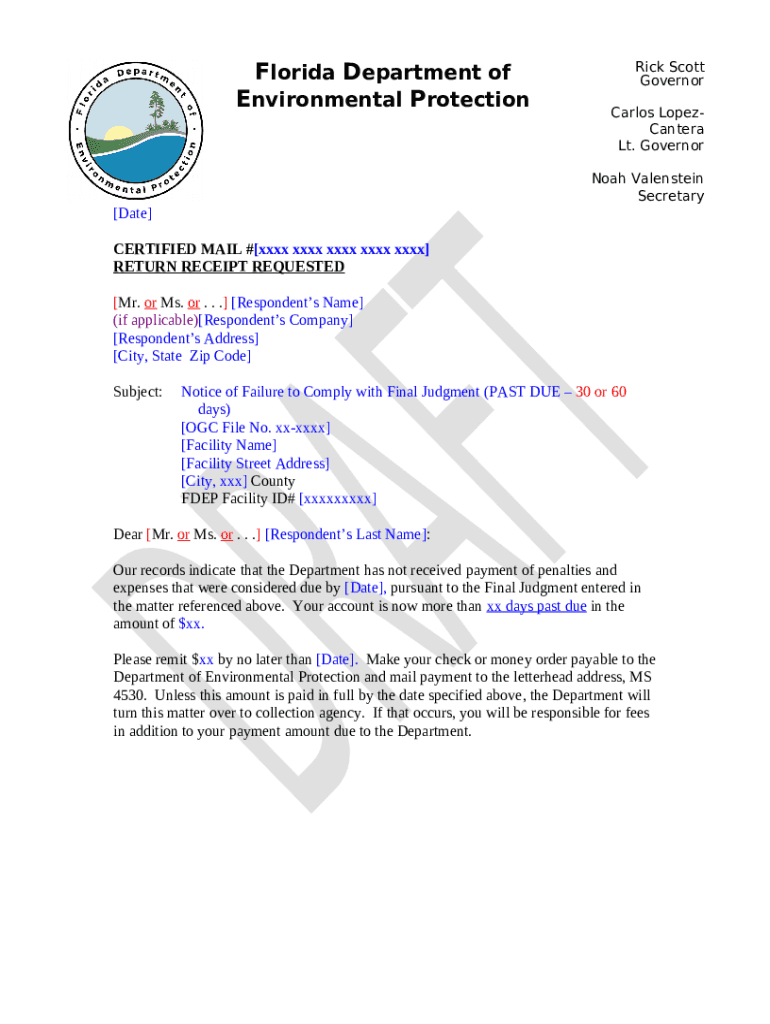 Draft-Failure-to-Comply-with-Final-Judgment-30-60-days. ... Doc Template | pdfFiller