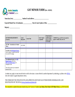GSF Minor Doc Template | pdfFiller