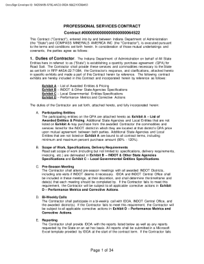 Fillable Online Page 1 of 34 PROFESSIONAL SERVICES CONTRACT ... Fax ...