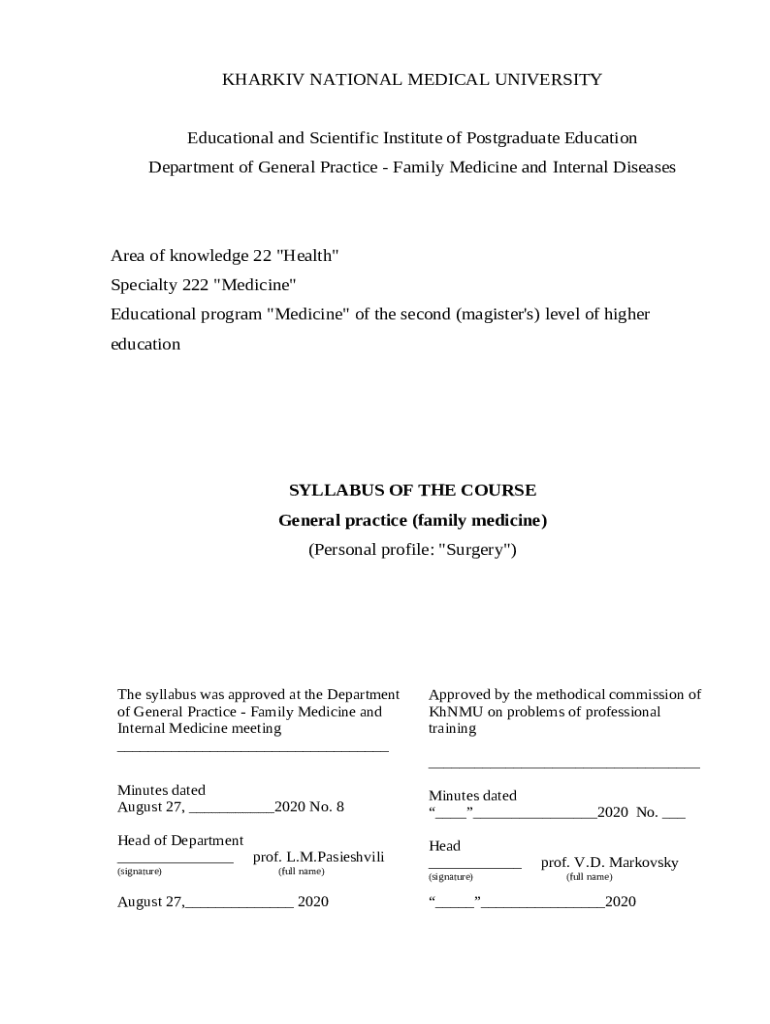 General Practice (Family Medicine) Doc Template | pdfFiller