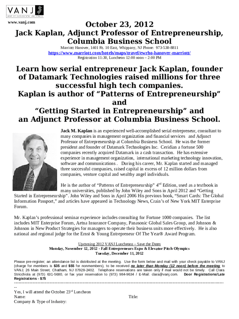 Jack Kaplan - Princeton, New Jersey, United States Doc Template | pdfFiller