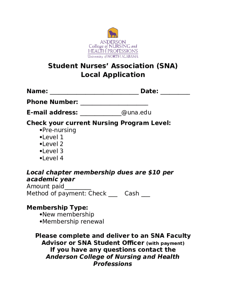 SNA Membership .docx Doc Template | pdfFiller