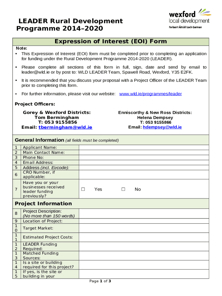 2020 Expression of Interest (EOI) Guidance Notes - gov.wales Doc ...