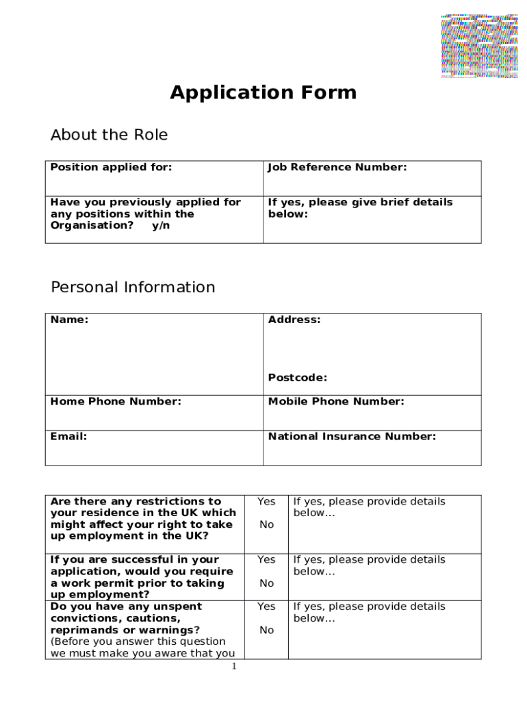 Have you previously applied for any positions within the Organisation ...