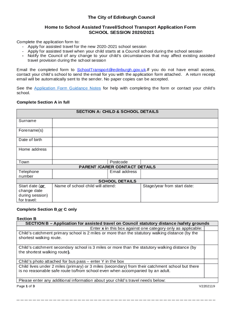 school travel assistance application 2020/21 Doc Template | pdfFiller