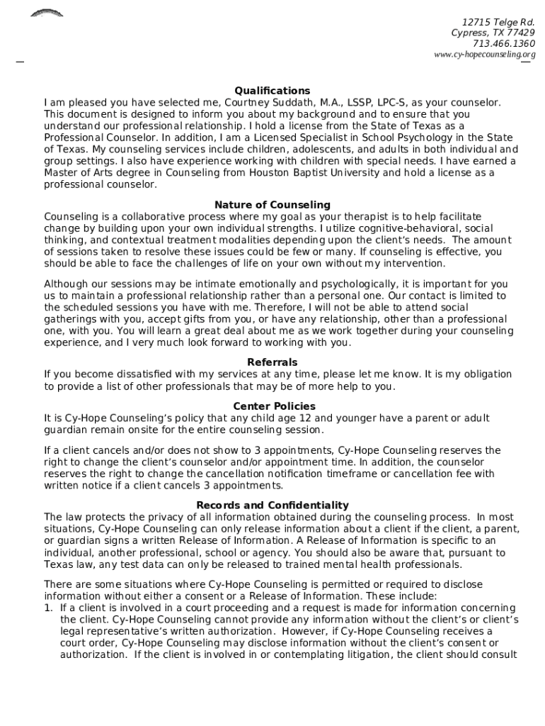 Meet Courtney Suddath of Cy-Hope Counseling and ... Doc Template ...