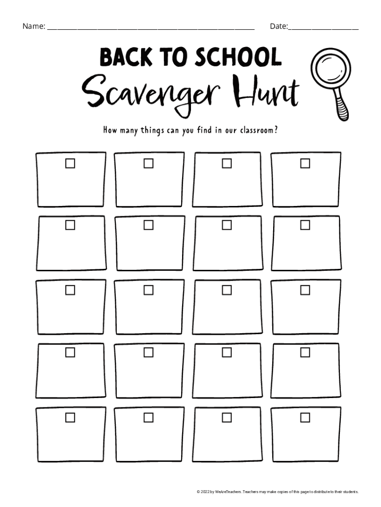 Fillable Online First Day of School Activity Classroom Bingo Printout ...