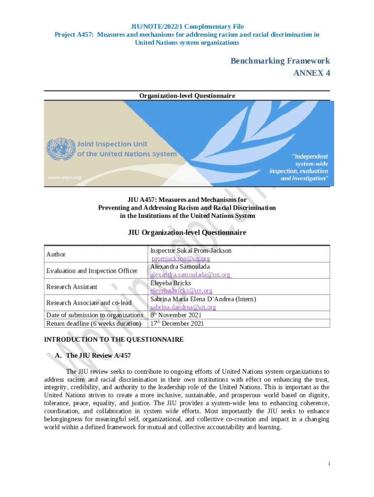 Management Response to Joint Inspection Unit Reports Doc Template ...