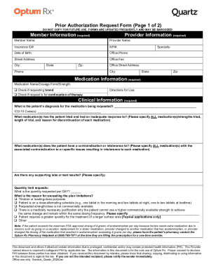 Fillable Online Prior Authorization Form For Optumrx. Preferred ...