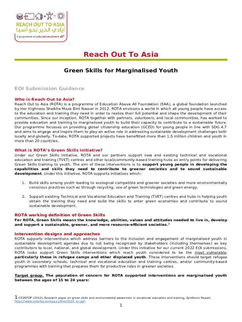 Reach Out To AsiaEducation Above All Foundation Doc Template | pdfFiller