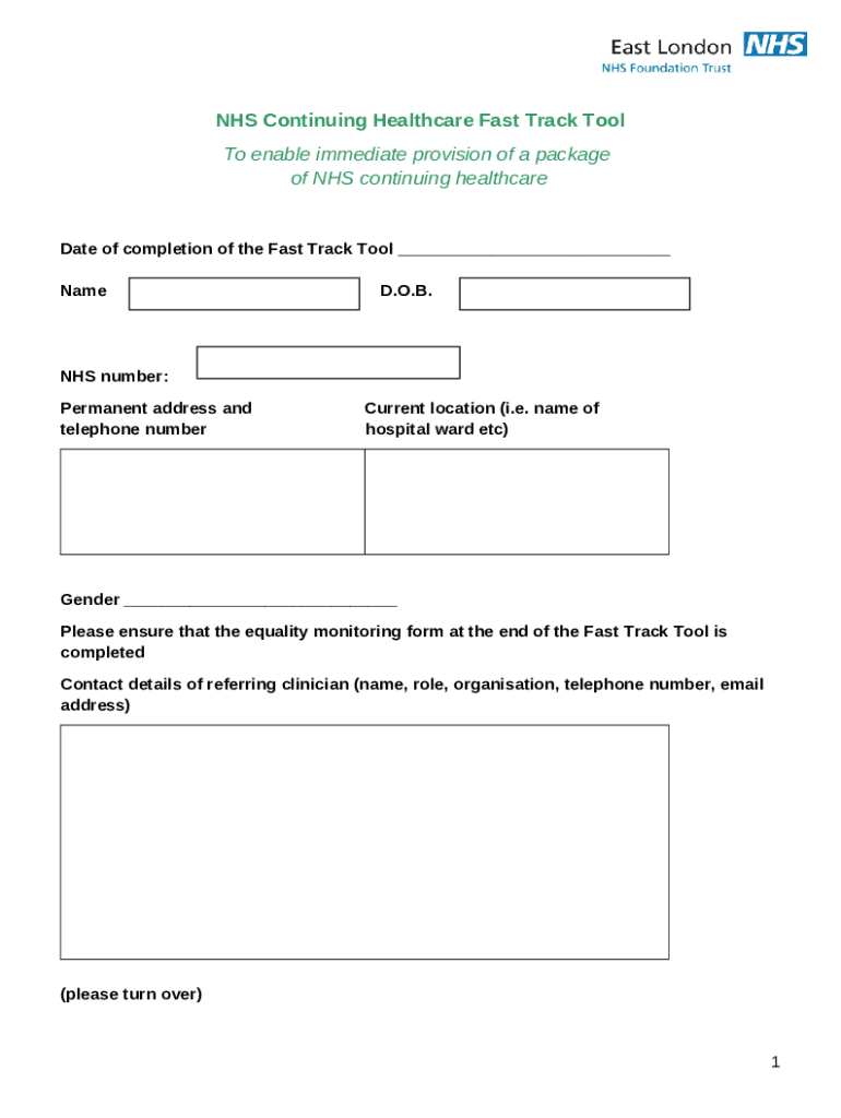 Continuing Care Referral and Screening Tool Doc Template | pdfFiller