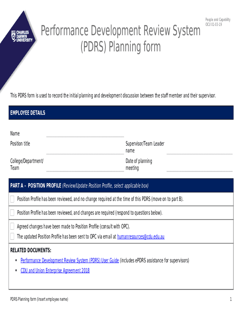 PDRS Planning Doc Template | pdfFiller