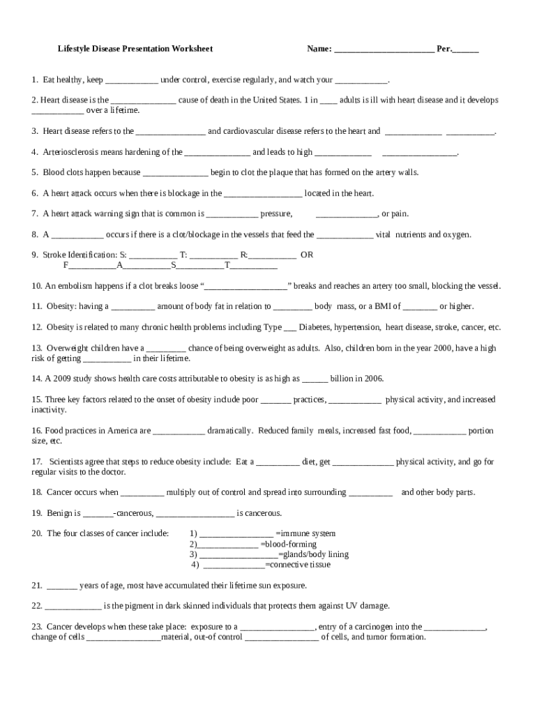 Disease Unit Power-point Presentation Worksheet ... Doc Template ...