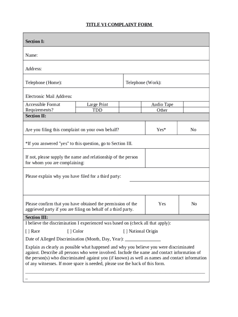title vi complaint 81513.indd Doc Template | pdfFiller