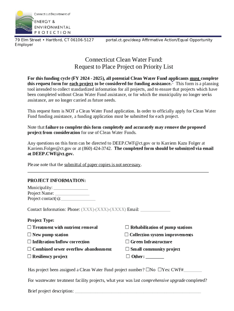 CWF FY4-25 Project Request Doc Template | pdfFiller
