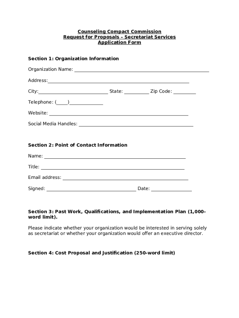 Compact Secretariat and Executive Director Doc Template | pdfFiller