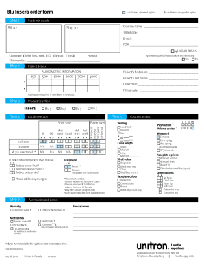 Fillable Online Blu Insera order form Fax Email Print - pdfFiller