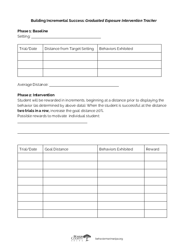 Fillable Online Graduated Exposure Intervention Tracker Phase 1 ...