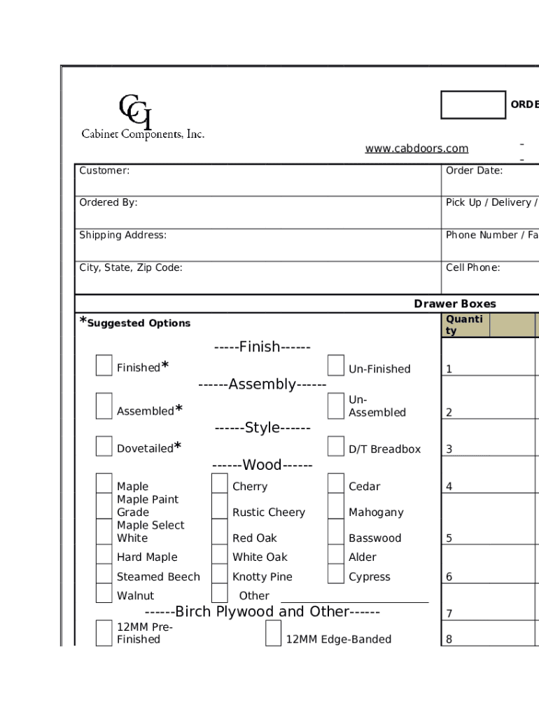 Door Order - Bessemer Doc Template | pdfFiller
