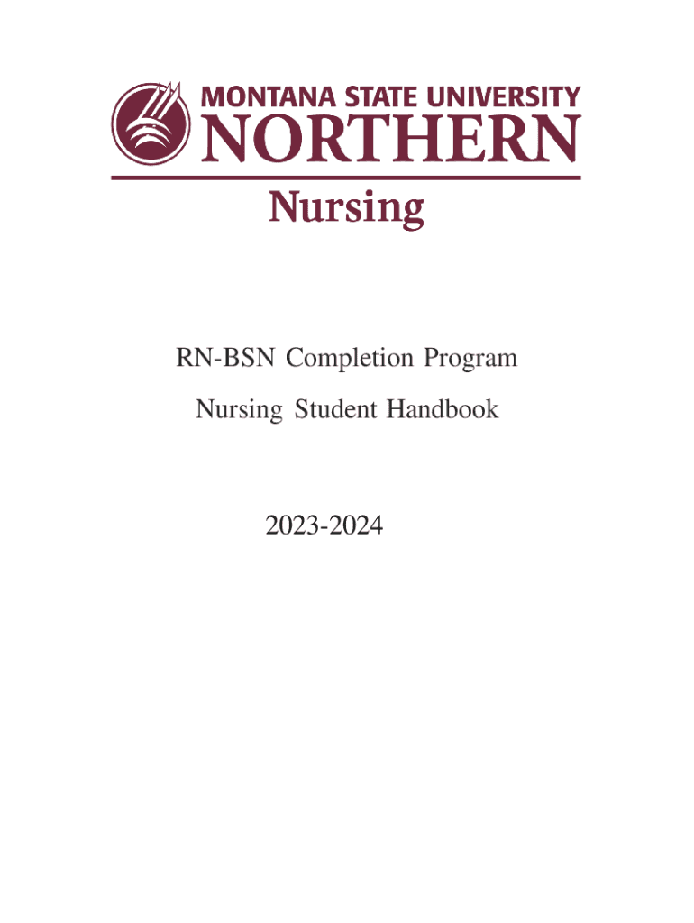 Fillable Online RN-BSN Completion Program Nursing Student Handbook Fax ...