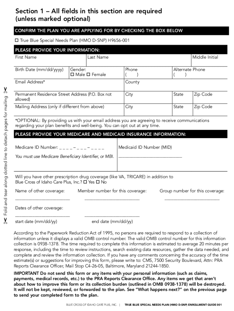 Fillable Online True Blue Special Needs Plan (HMO D-SNP) in ... - Q1 Medicare Fax Email Print ...