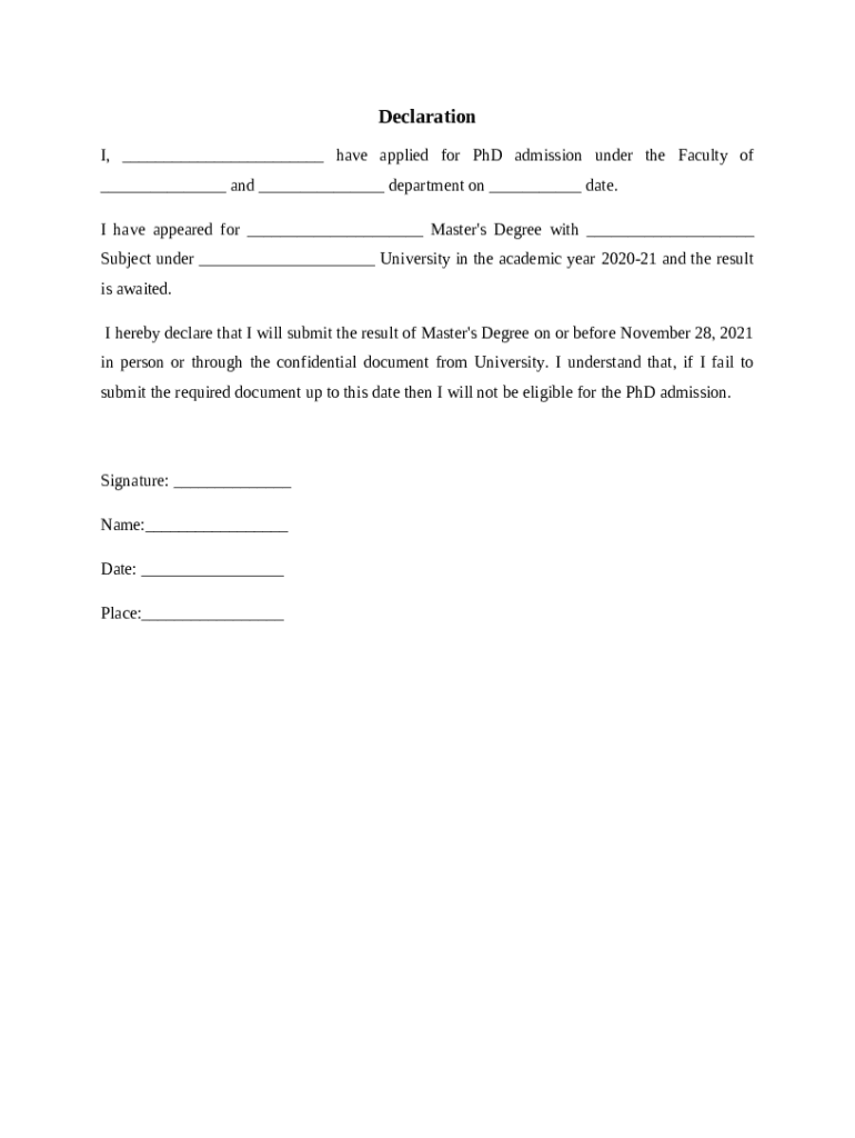 Declaration & Certification of Finances for I-20 / DS-2019 ... Doc ...