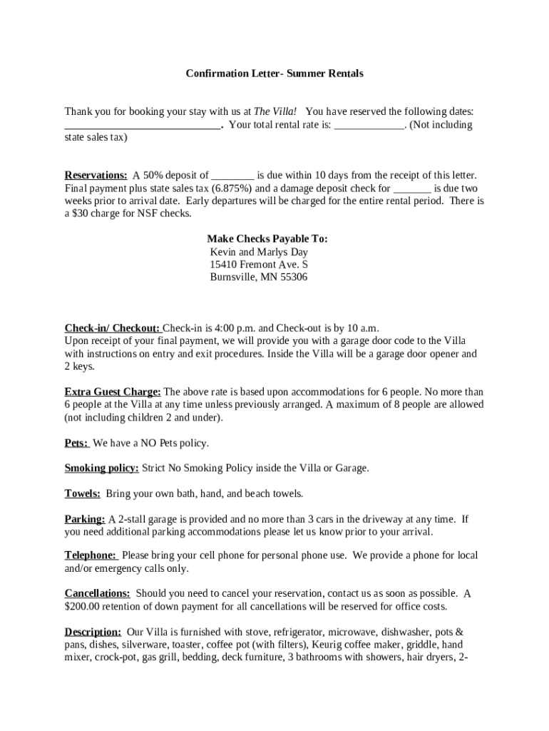 Free Booking Confirmation TemplatePrint, Save or PDF - j b5z Doc ...