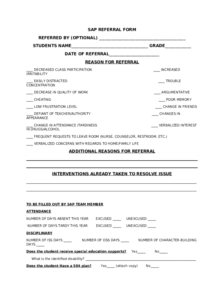 SAP-Student-Referral--Smethport-SD. ... Doc Template | pdfFiller