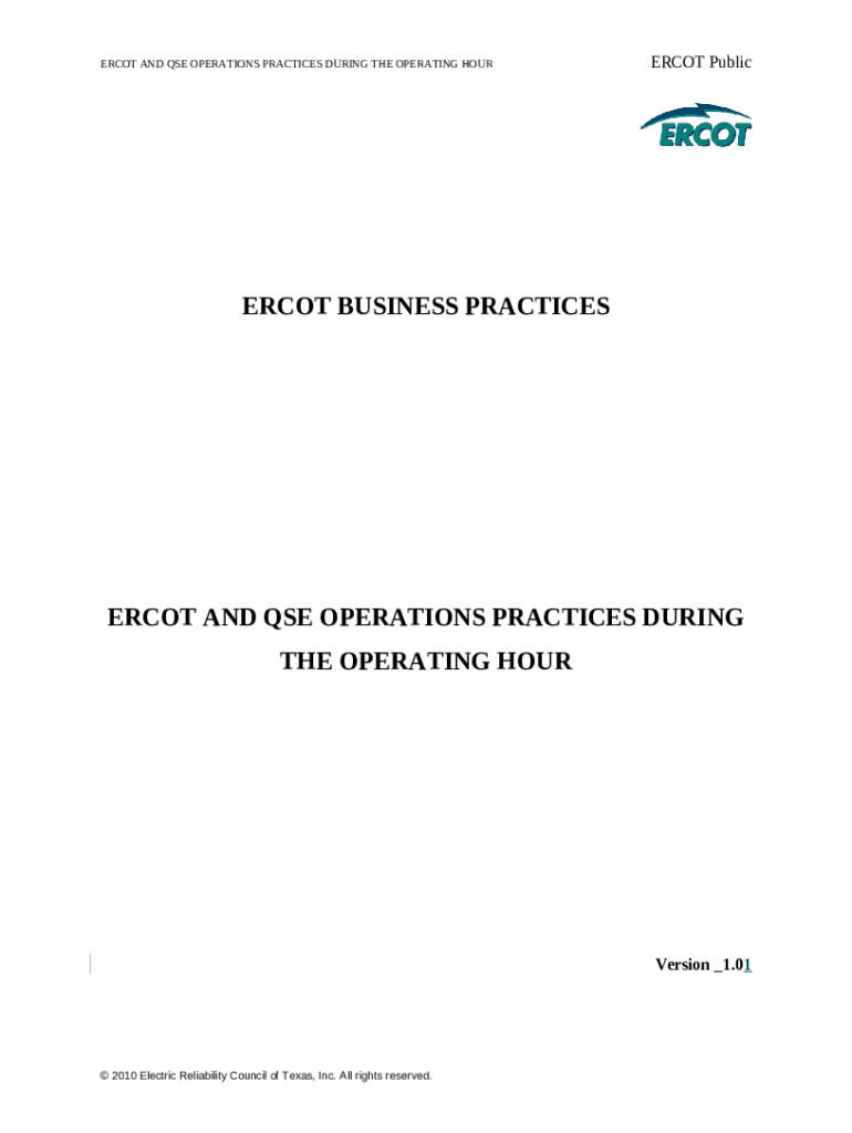 ERCOT and QSE Operations Practices During the ... Doc Template | pdfFiller