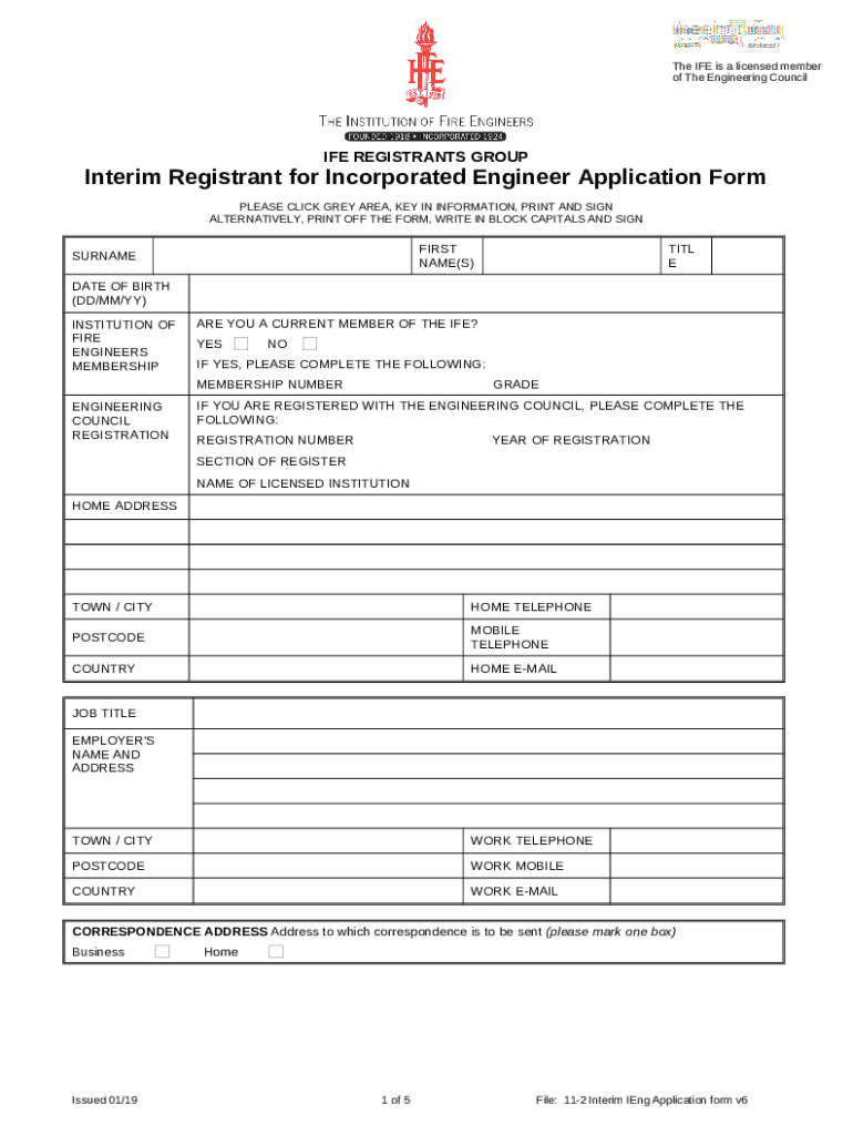 SOLUTION: Interim registration for ieng application 0114 Doc Template ...