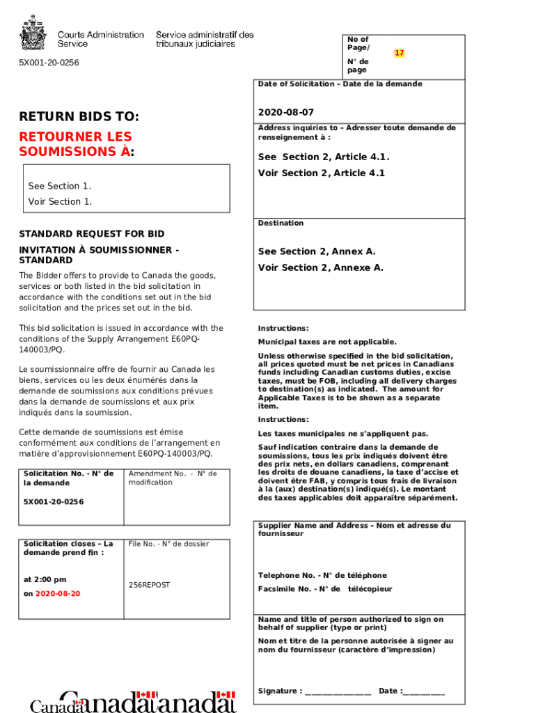 This bid solicitation is issued in accordance with the conditions of ...