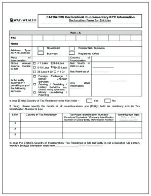 Fillable Online FATCA-CRS Declaration & Supplementary KYC ... Fax Email ...