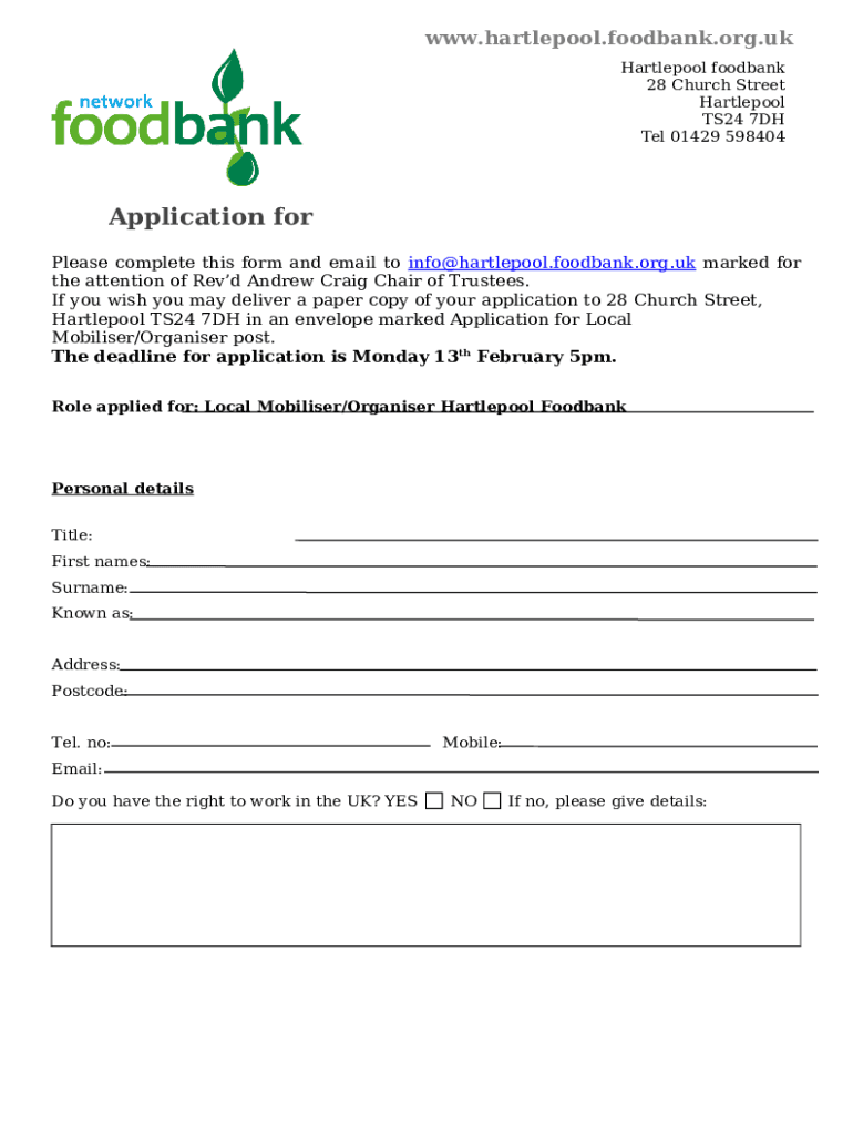 Hartlepool's first food bank unveils strategy for abolishing ... Doc ...