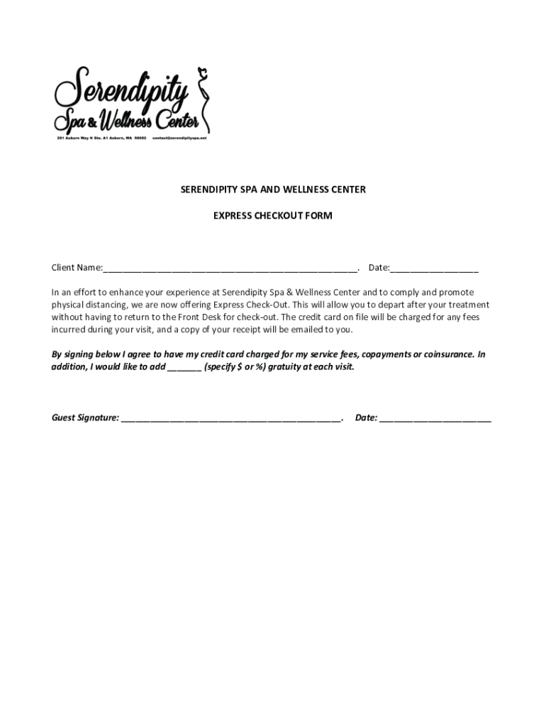 Fillable Online SERENDIPITY-EXPRESS-CHECKOUT-FORM. ... Fax Email Print ...