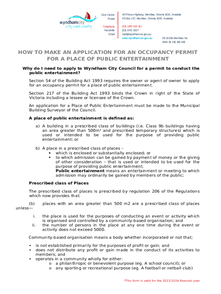 HOW TO MAKE AN APPLICATION FOR AN OCCUPANCY ... Doc Template | pdfFiller