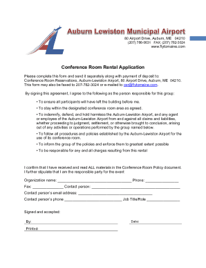 Fillable Online Conference Room Rental Application Fax Email Print ...
