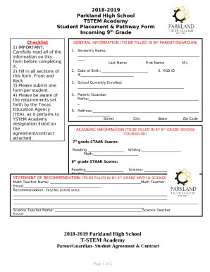 Student Placement & Pathway Doc Template | pdfFiller